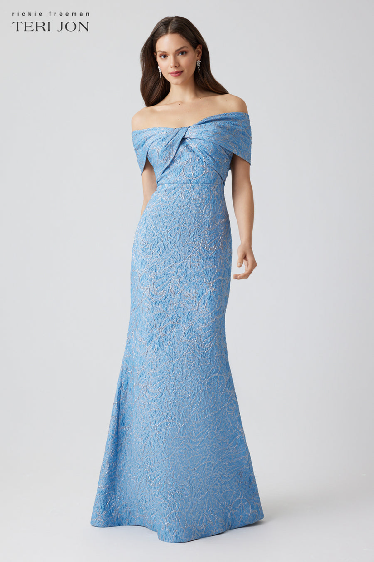 Jacquard Twist Bust Off Shoulder Mermaid Gown – Two Cumberland