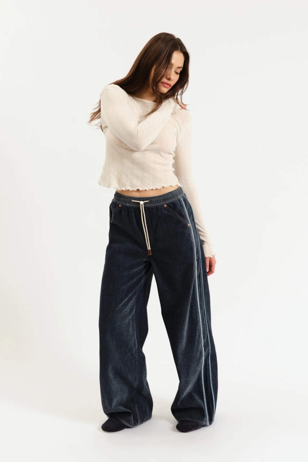 The Cozy Jean Wide Leg Pull On | Sky Whisper – Two Cumberland