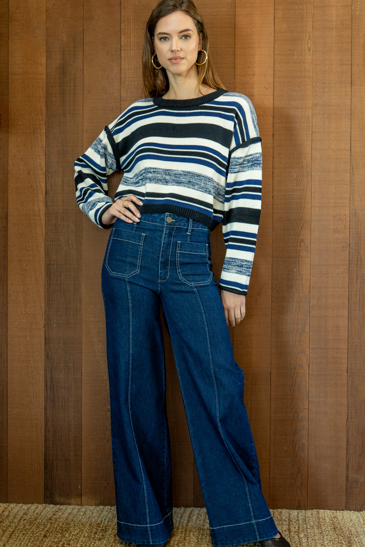 Felicity Sweater in Melange Stripe – Two Cumberland